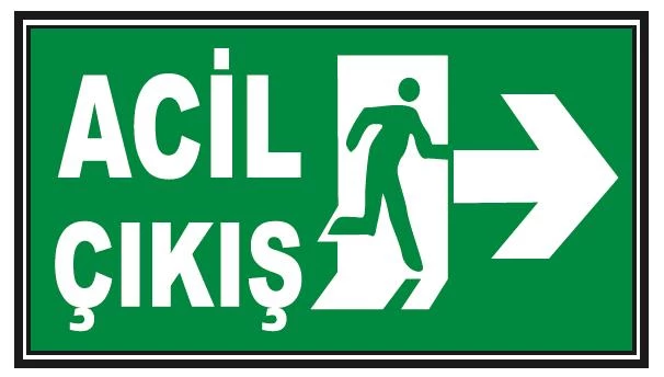 5 Adet Fosforlu Acil Çıkış Levhası - Fotolümenli - Sağ Yön Fiyat ve ...