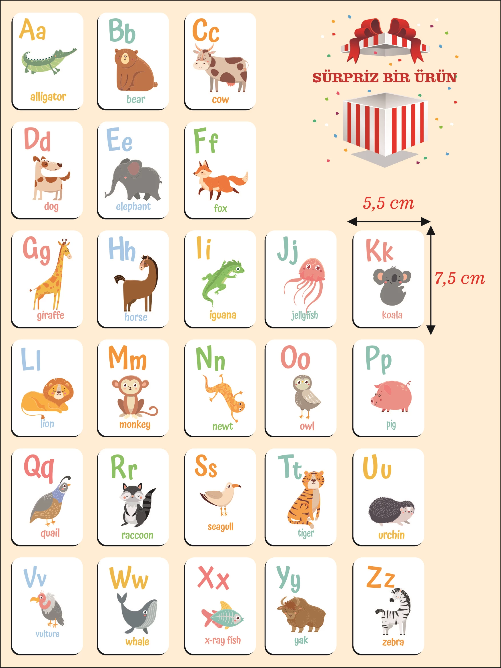Ahşap Ingilizce Alfabe Kartları - Alfabe Ingilizce Eğitim Seti ...
