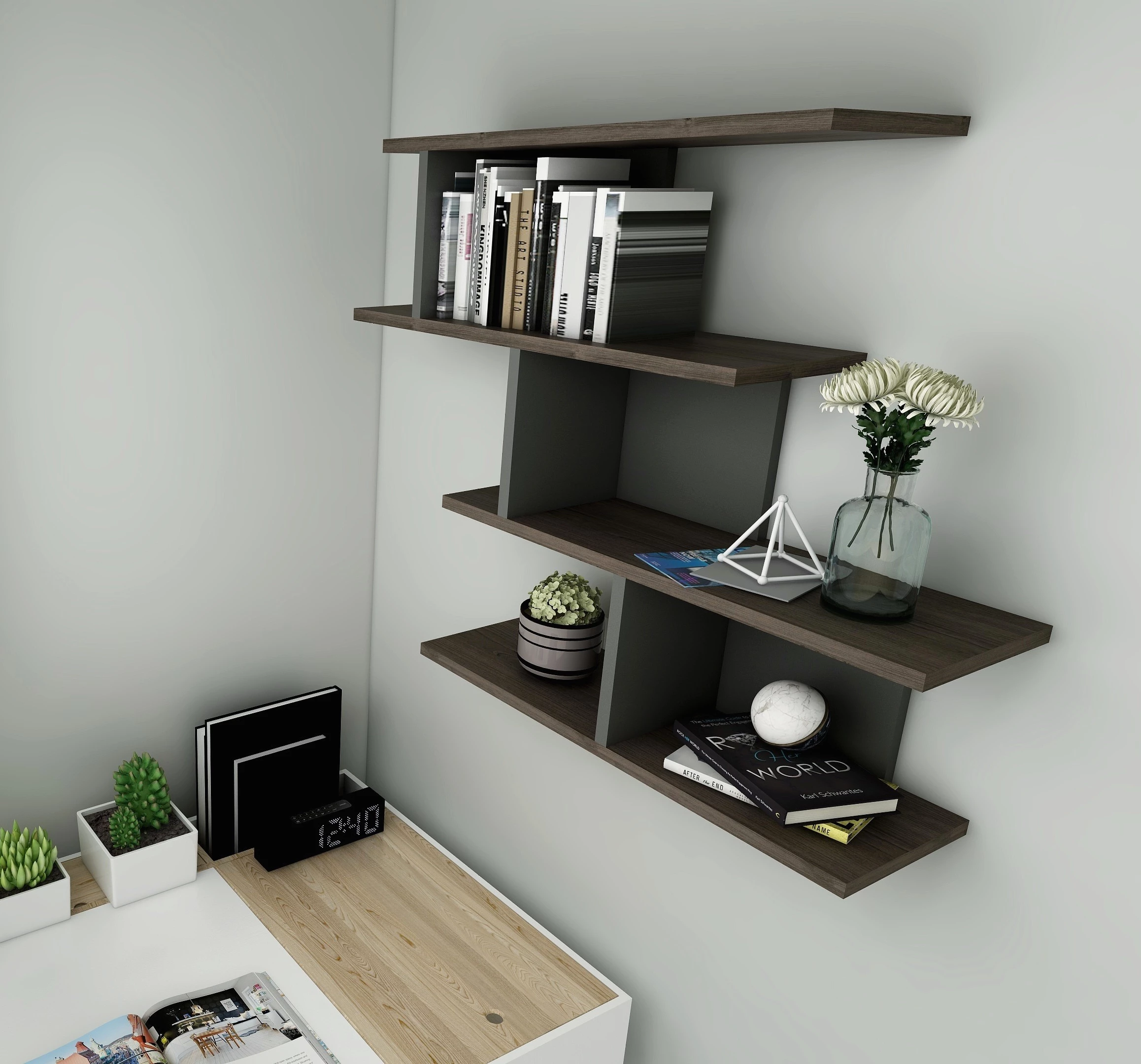 Arnetti Rose Mutfak Rafı Ceviz-Antrasit Fiyat ve Özellikleri - Needion