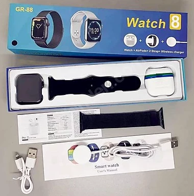 GR88 Smart Watch İki Adet Kordon ve Airpods Kablosuz Kulaklık Fiyat ve ...