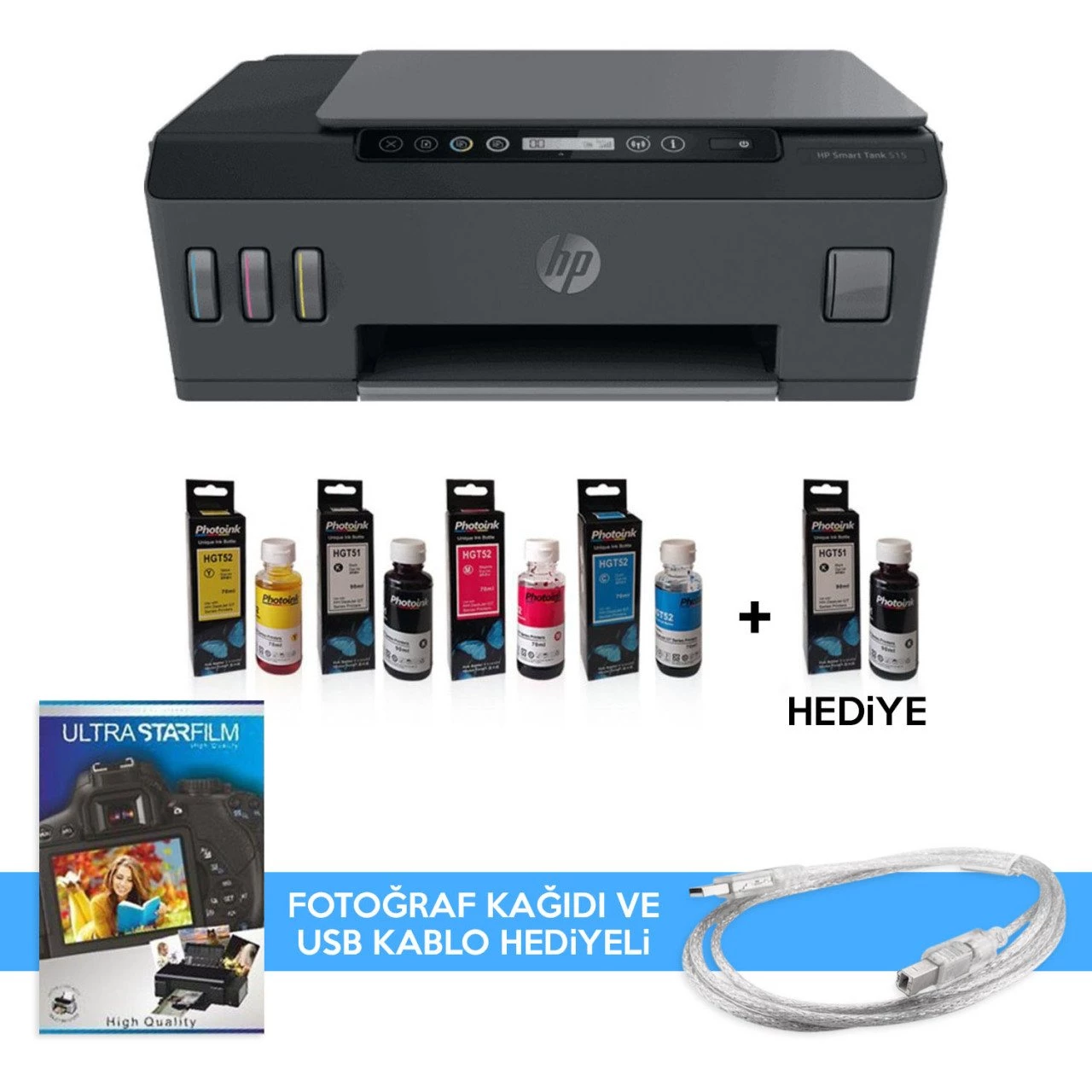 HP Smart Tank Wireless 515 1TJ09A Photoink Mürekkepli Tanklı Yazıcı (1 ...