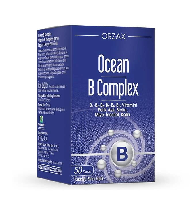 Orzax Ocean B Complex Takviye Edici Gıda 50 Kapsül Fiyat ve Özellikleri ...