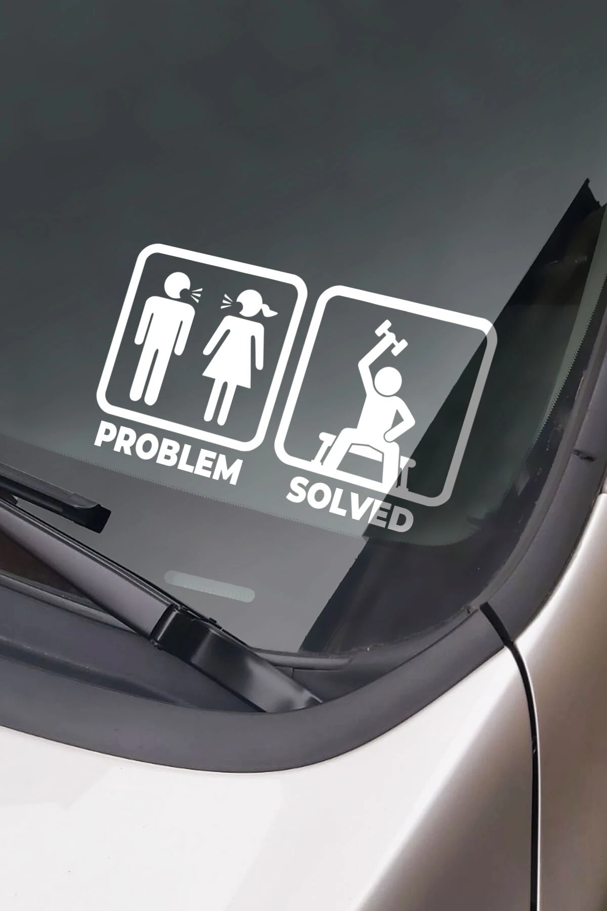 Problem Çözüldü Problem Solved Oto Sticker Cam Sticker 20cm Fiyat ve ...