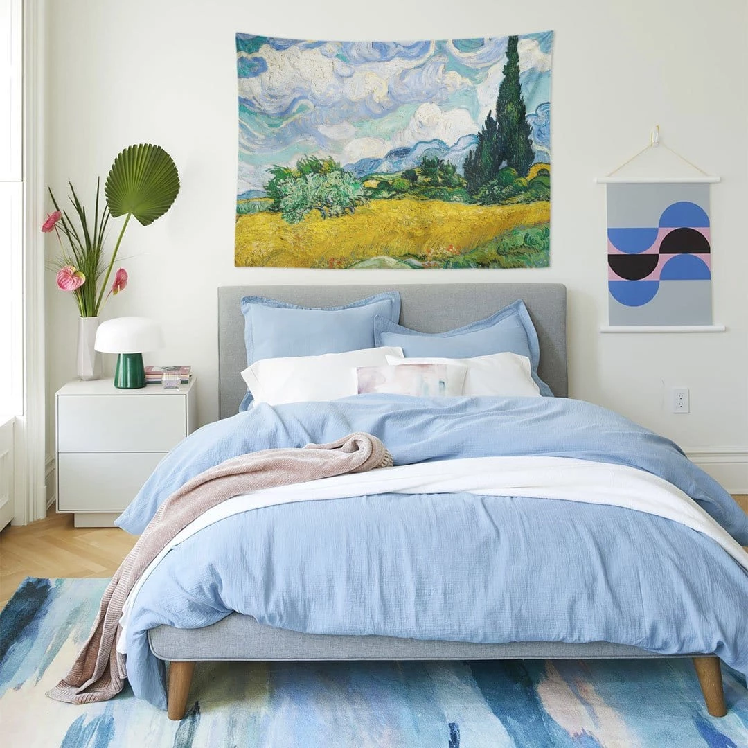 Wheat Field with Cypresses Duvar Örtüsü 130 x 100 cm Fiyat ve Özellikleri - Needion